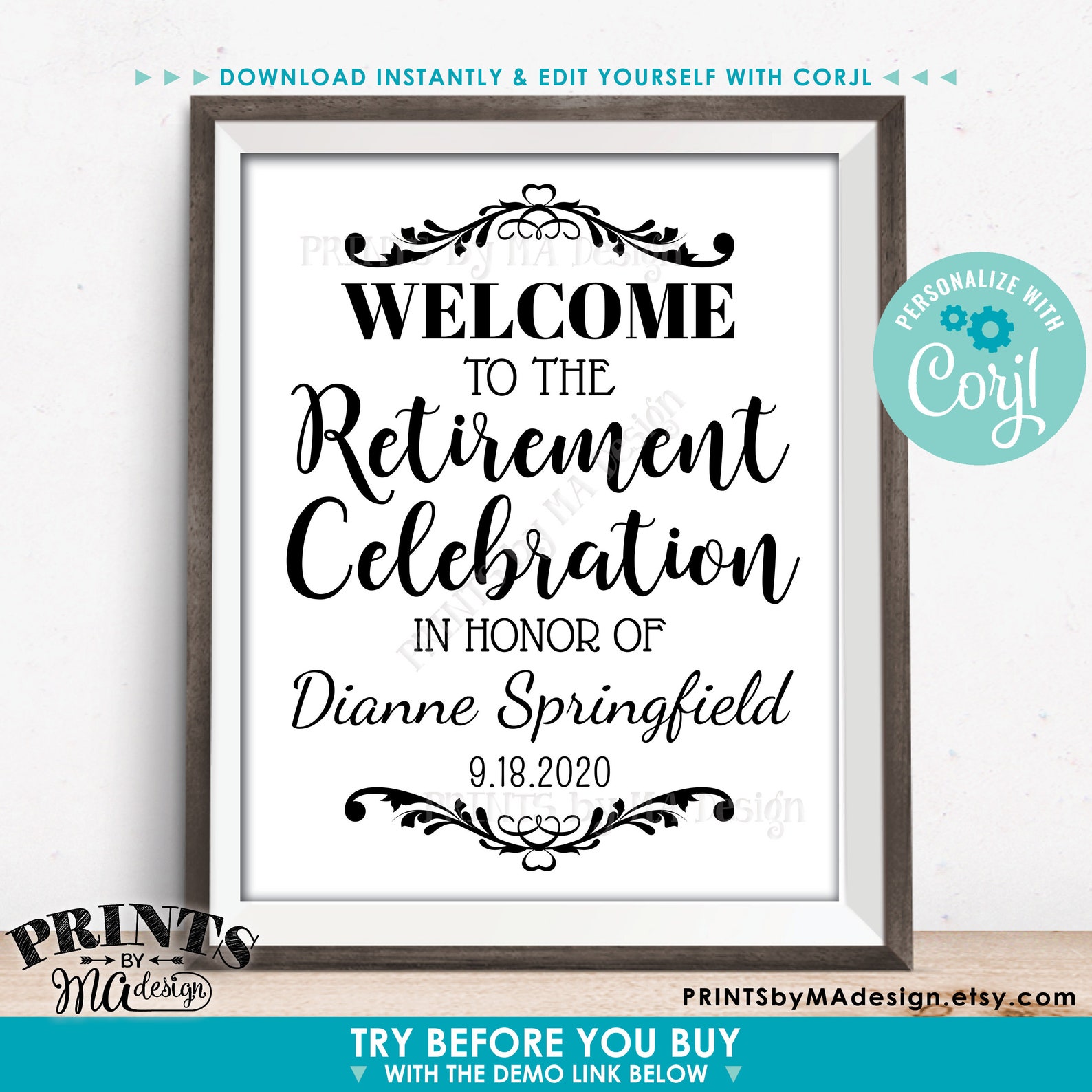 Retirement Party Sign Welcome to the Retirement Celebration - Etsy
