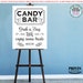 Candy Bar Sign Grab a Bag and Enjoy Some Treats Birthday - Etsy