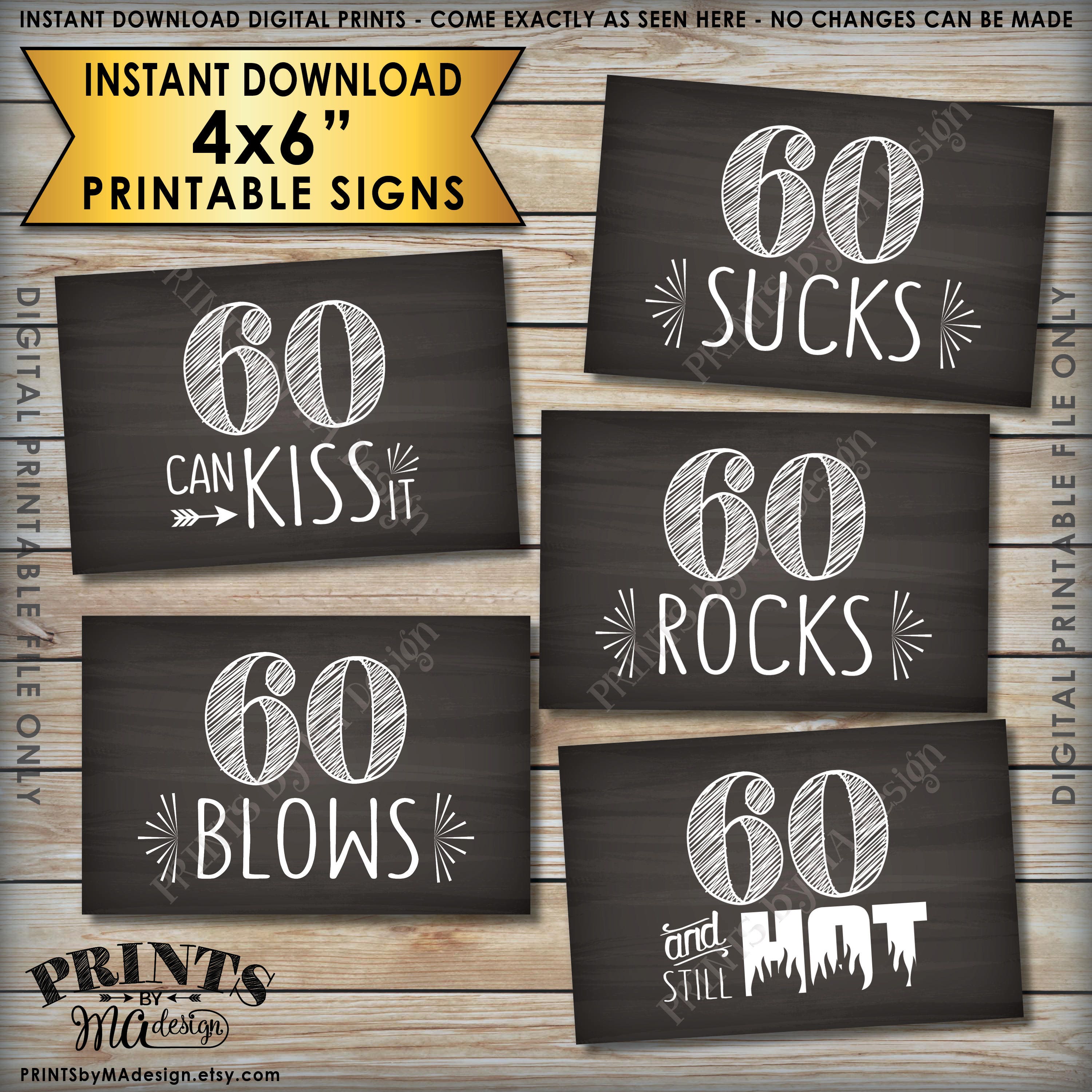 60th Birthday Signs 60th Candy Bar 60 Sucks Rocks Blows Can | Etsy