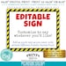 Editable Caution Sign Choose Your Text Custom PRINTABLE - Etsy