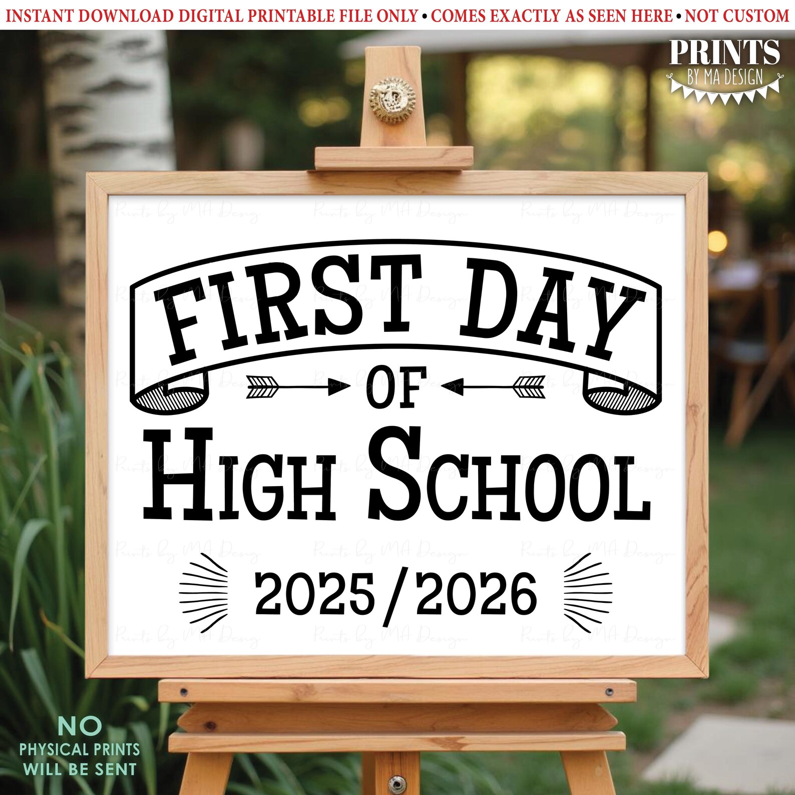 First Day of High School Sign, Freshman Year, 2025-2026 Dated PRINTABLE ...