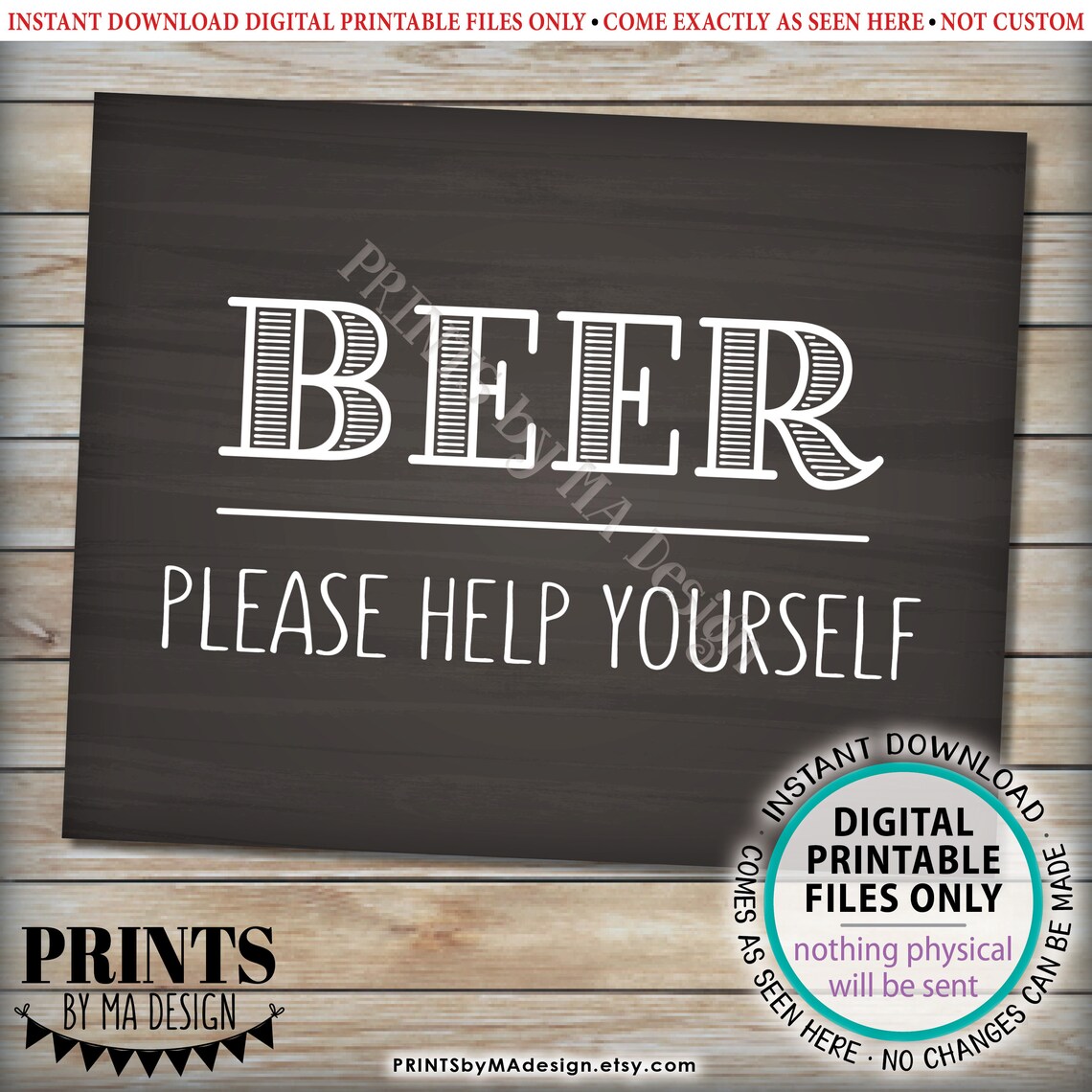 Beverage Station Signs Please Help Yourself to Beer Wine Hard - Etsy