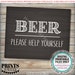 Beverage Station Signs Please Help Yourself to Beer Wine Hard - Etsy