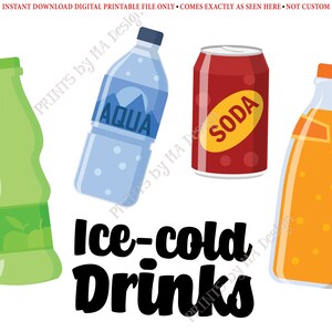 Ice Cold Drinks Sign, School Concession Stand, Sports, Festival, Pop ...
