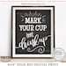 Mark Your Cup and Drink up Sign, Write Your Name on a Cup, PRINTABLE ...