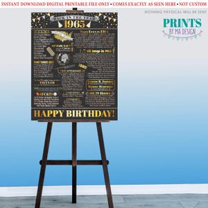1965 Birthday Flashback Poster, Back in the Year 1965 Birthday ...