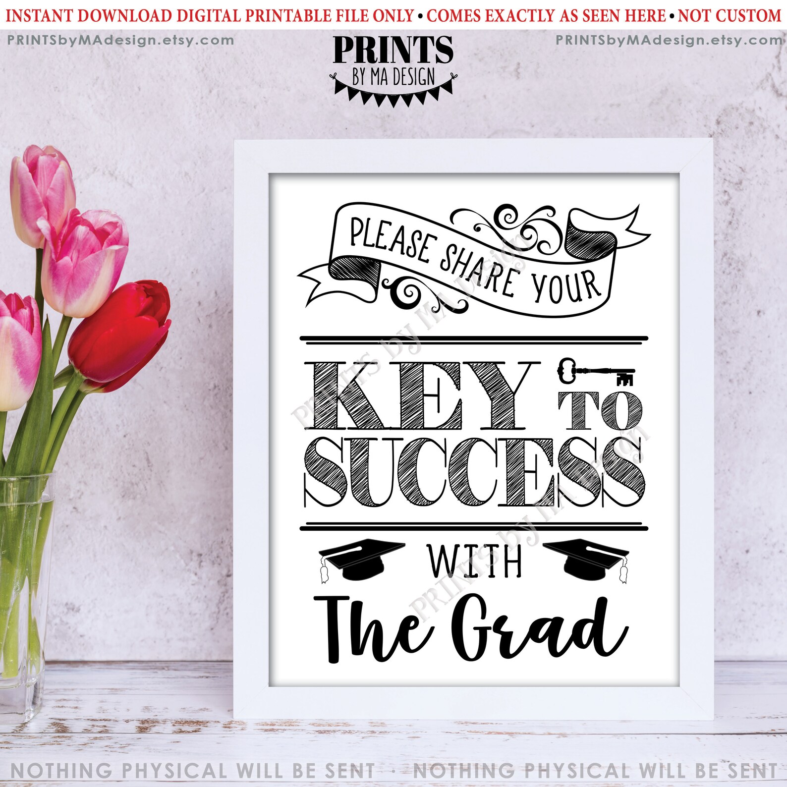 Please Share Your Key to Success With the Grad, Graduate Advice Sign ...