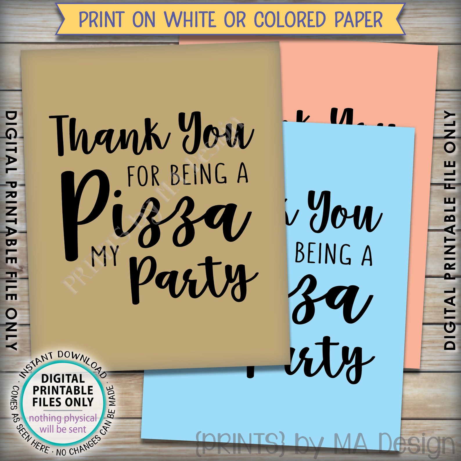 Pizza Sign, Thank You for Being a Pizza My Party, Birthday Party ...