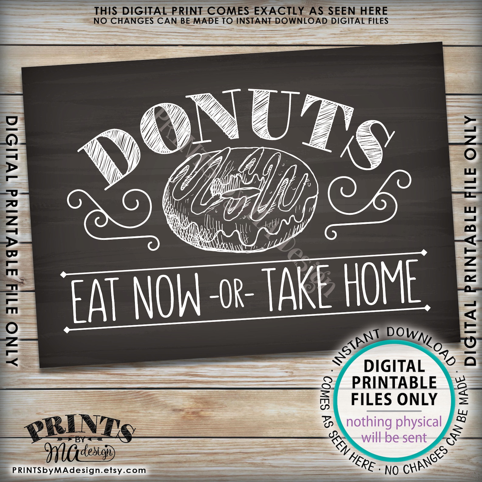 Donut Sign Eat Now or Take Home Donut Display Donut Bar - Etsy