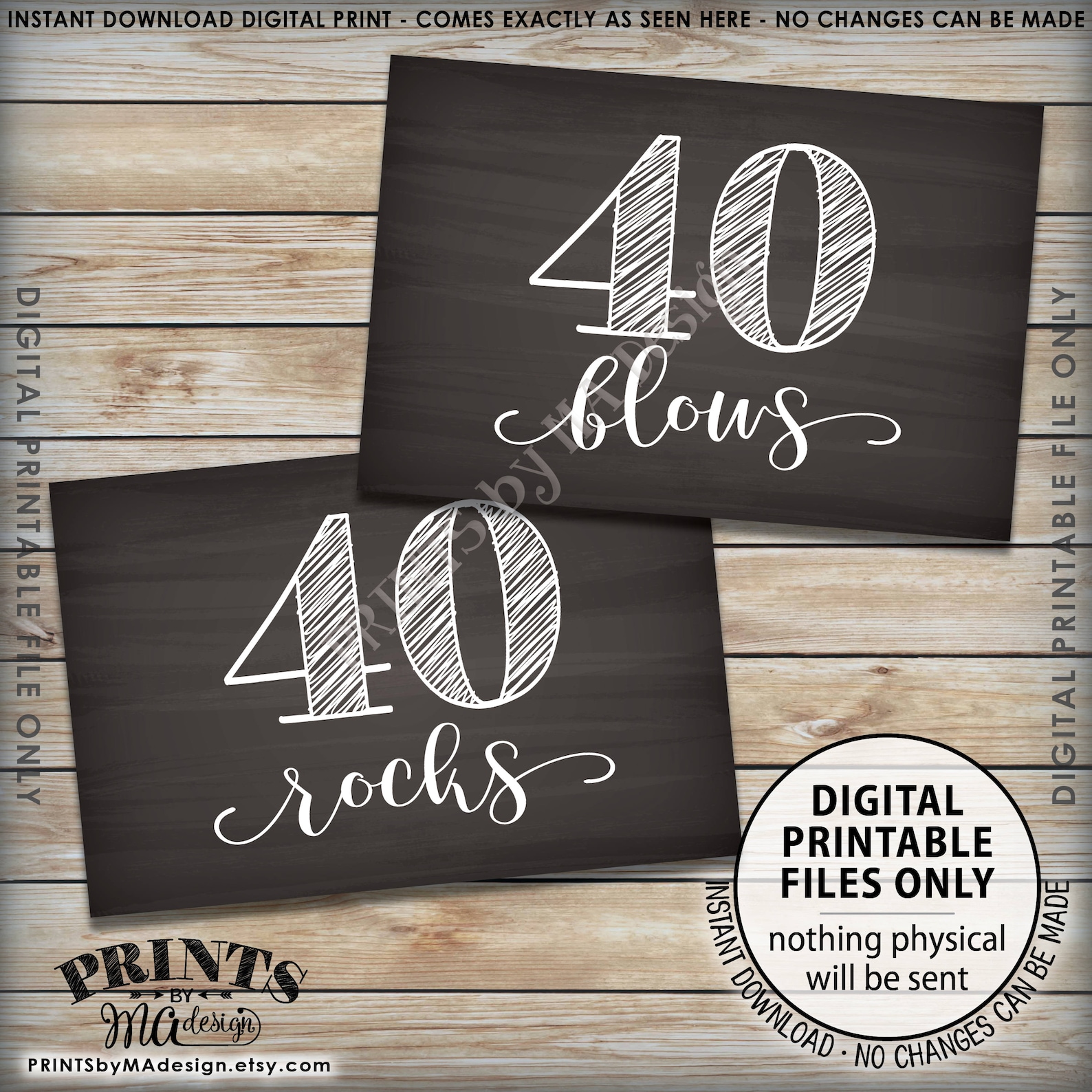 40th Birthday Signs 40 Sucks 40 Rocks 40 Blows 40 Can Kiss - Etsy