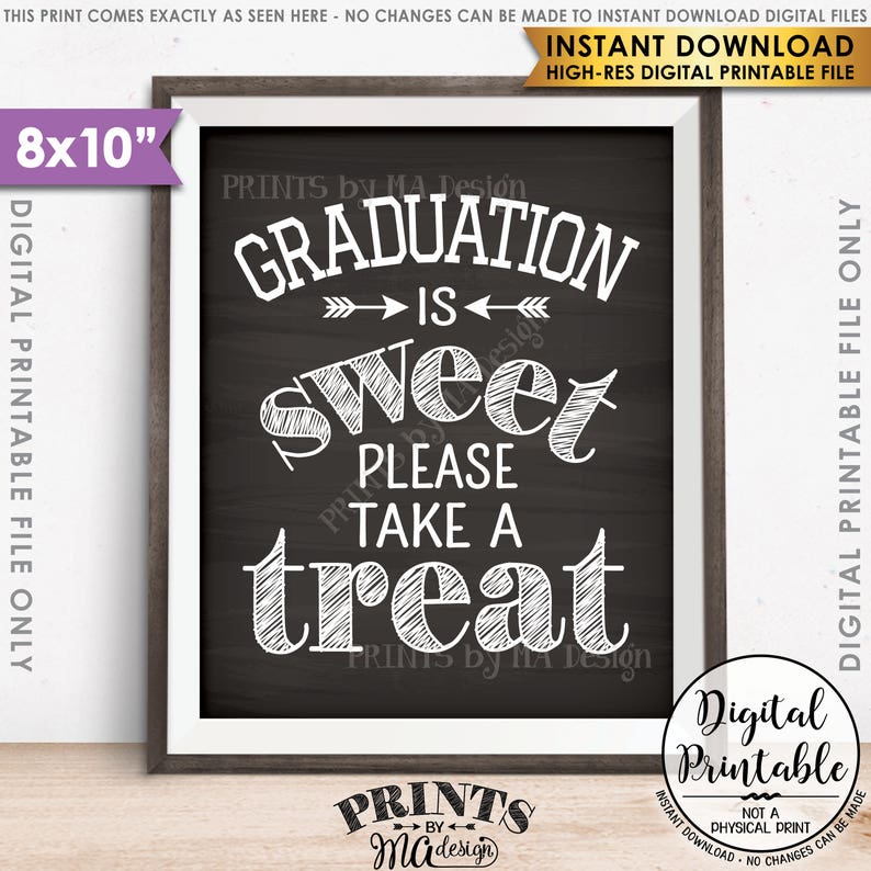 Graduation Party Decoration, Graduation is Sweet Please Take a Treat ...
