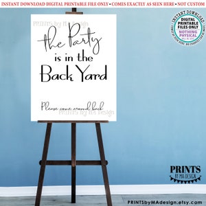 Party is in the Back Yard Please Come Around Back, Come to the Backyard ...