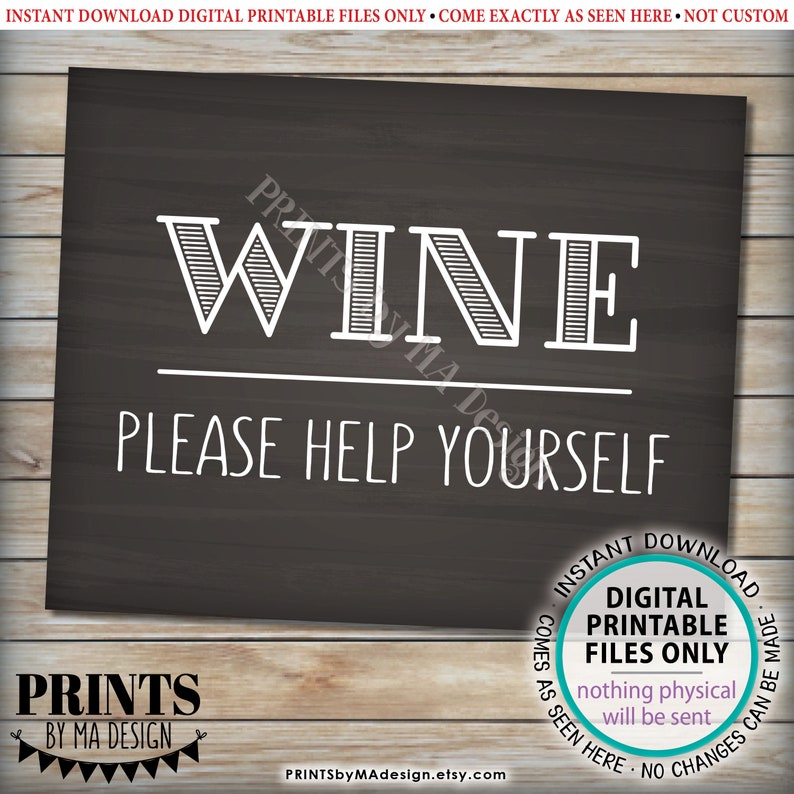 Beverage Station Signs Please Help Yourself to Beer Wine Hard - Etsy