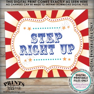 Step Right up Carnival Games Sign, Carnival Party Sign, Circus Games ...
