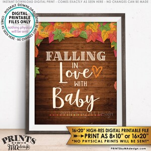 Fall Baby Shower Sign, Falling in Love With Baby Shower Decor Gift ...