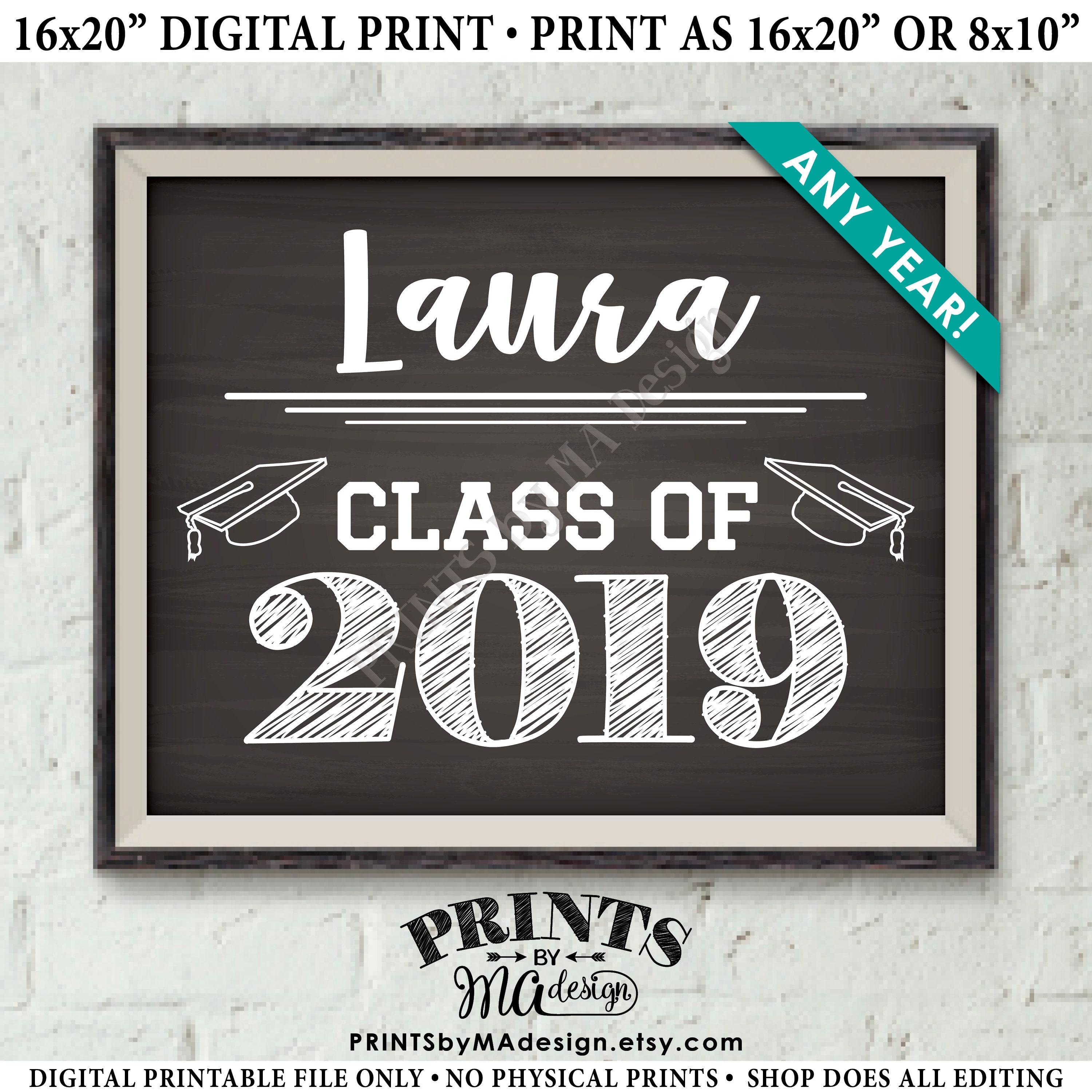 Class of Sign, Custom Year of Graduation Sign, High School Graduation ...