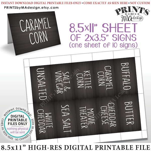 Popcorn Labels - Etsy
