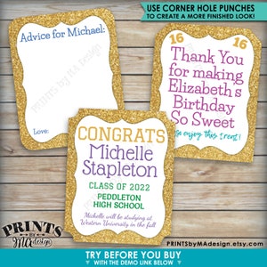 Custom Gold Glitter Card/tag, Choose Text, Graduation, Retirement ...