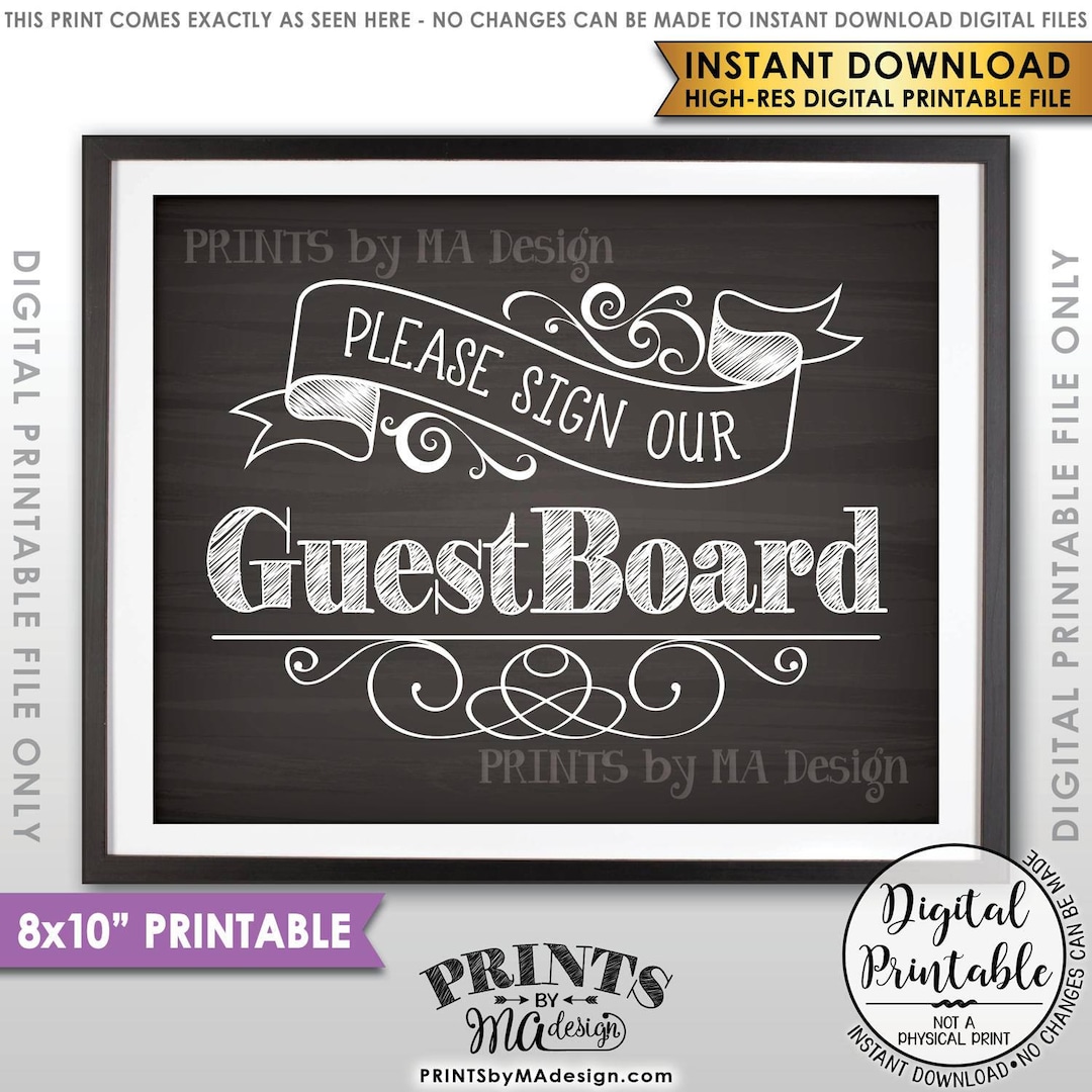Guestboard Sign, Wedding Board, Please Sign Our Guest Board Wedding ...