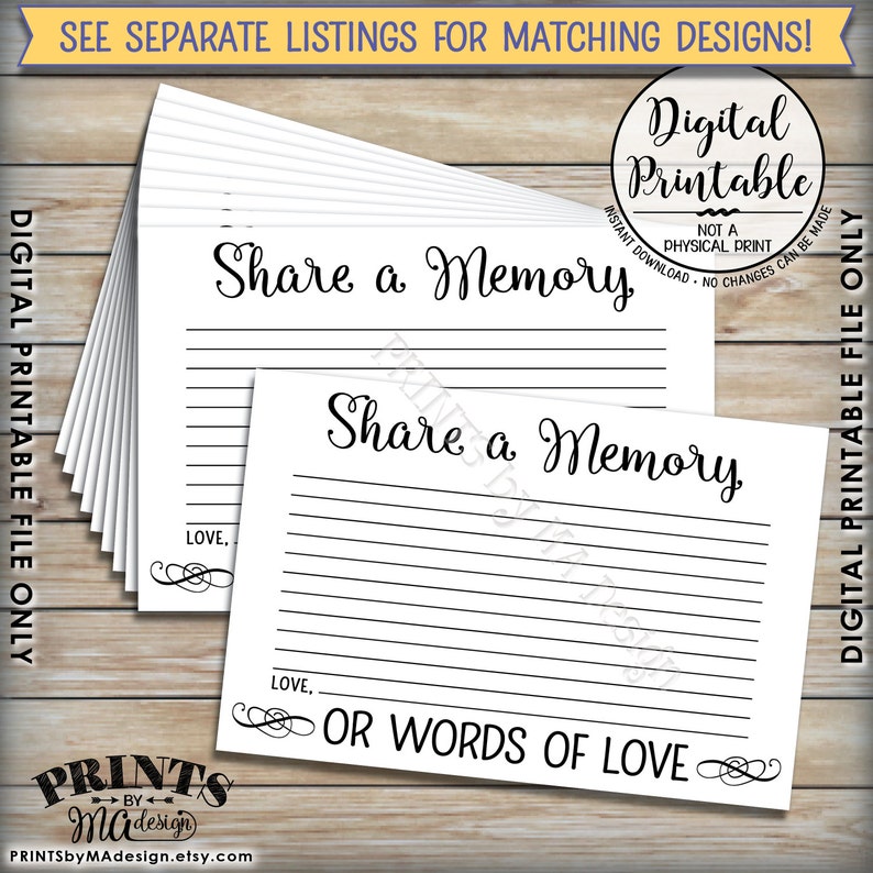 Share a Memory Sign Share Memories Please Write a Memory | Etsy