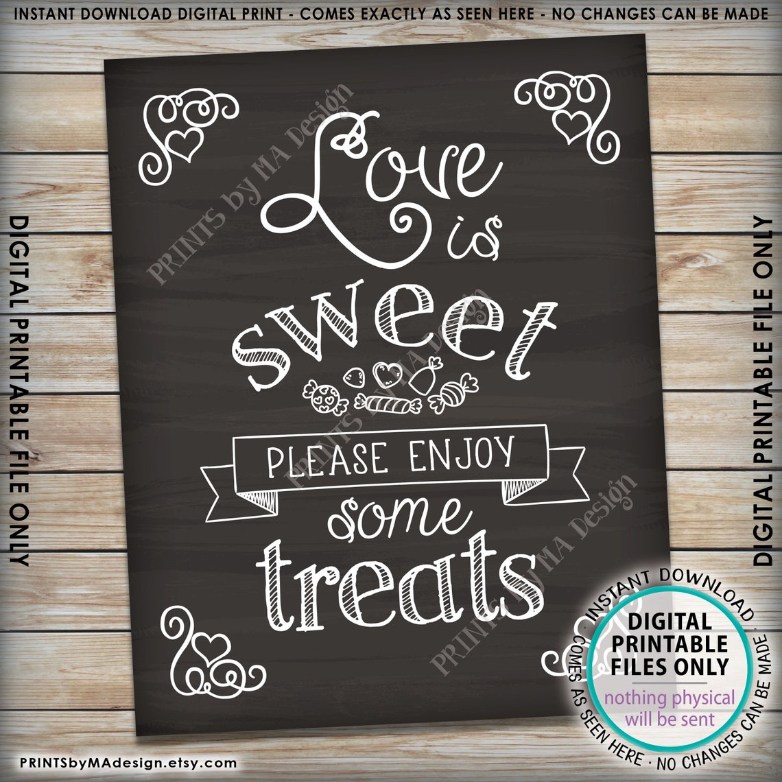 Love is Sweet Please Enjoy Some Treats Wedding Reception Decor - Etsy