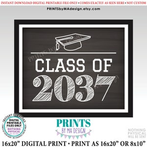 Class of 2037 Sign, High School Graduation Party Decorations, ‘37 ...