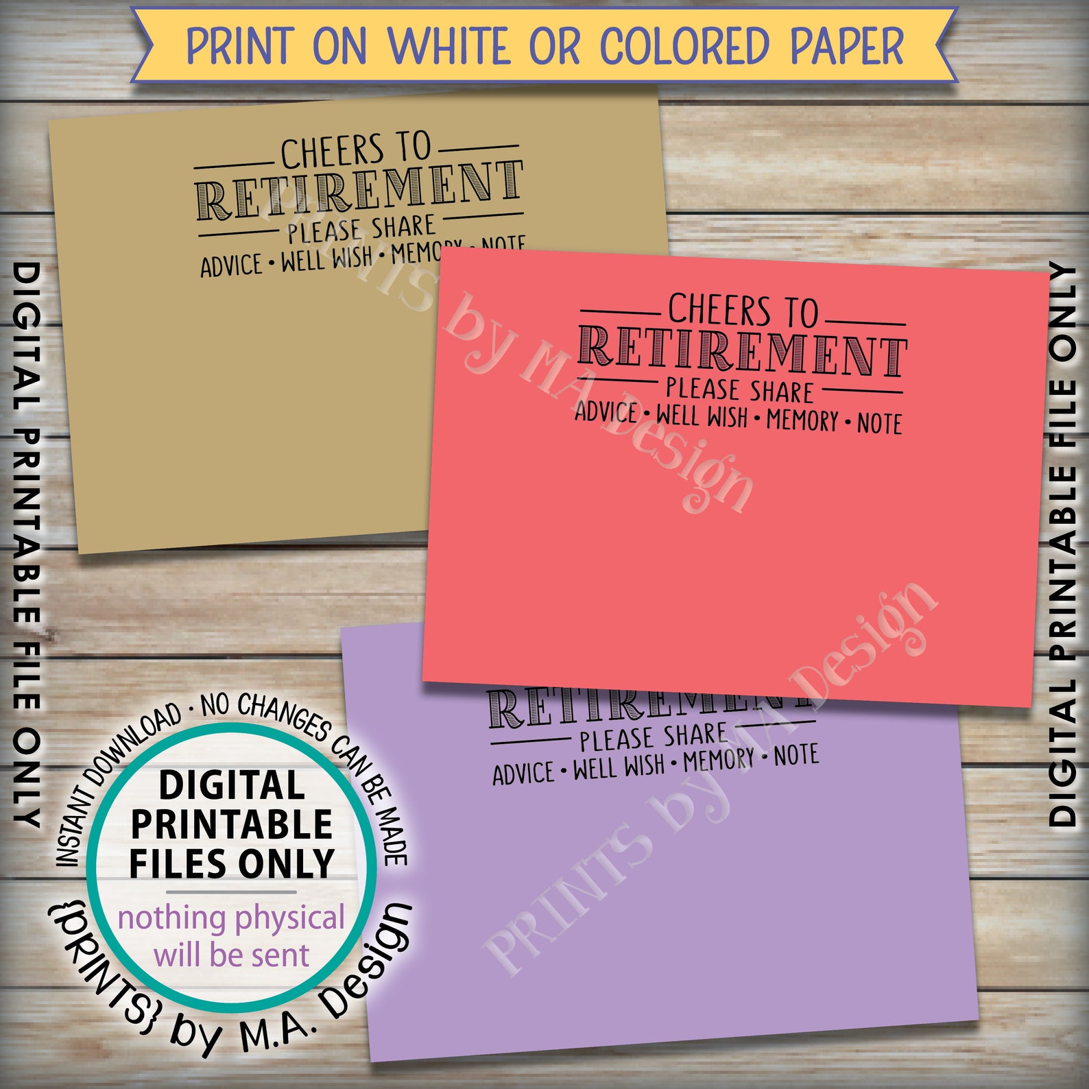 Retirement Wishes Cards Cheers to Retirement Memory Advice | Etsy