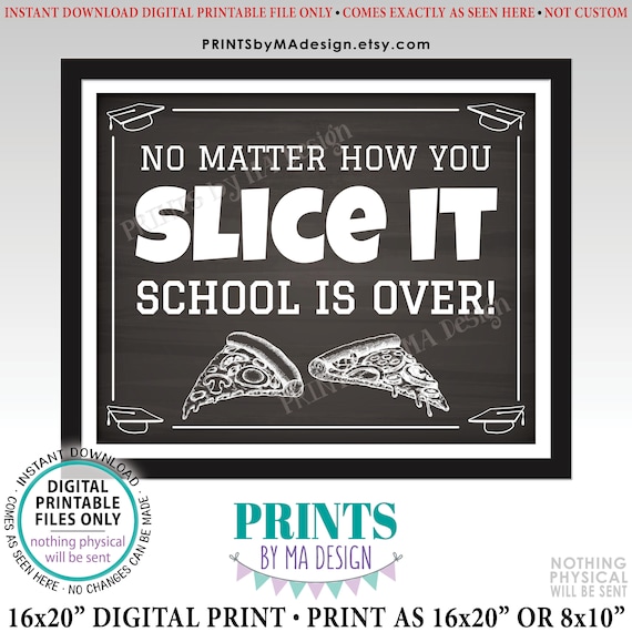 Graduation Party Pizza Sign No Matter How You Slice It School | Etsy