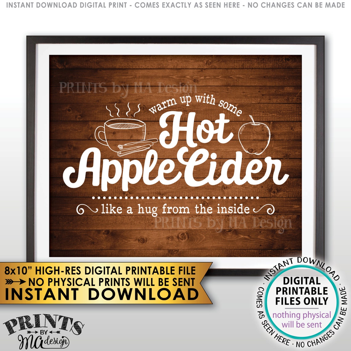 Apple Cider Sign, Warm up With Some Hot Apple Cider a Hug From the ...