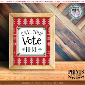 Cast Your Vote Here Ugly Christmas Sweater Voting Sign, Ugliest, Most ...