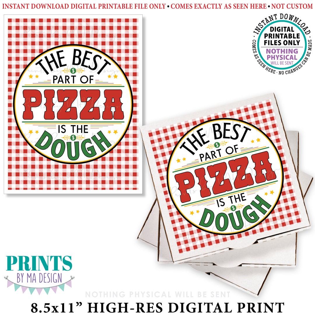 Pizza Box Graduation Gift, the Best Part of Pizza is the Dough, Grad ...