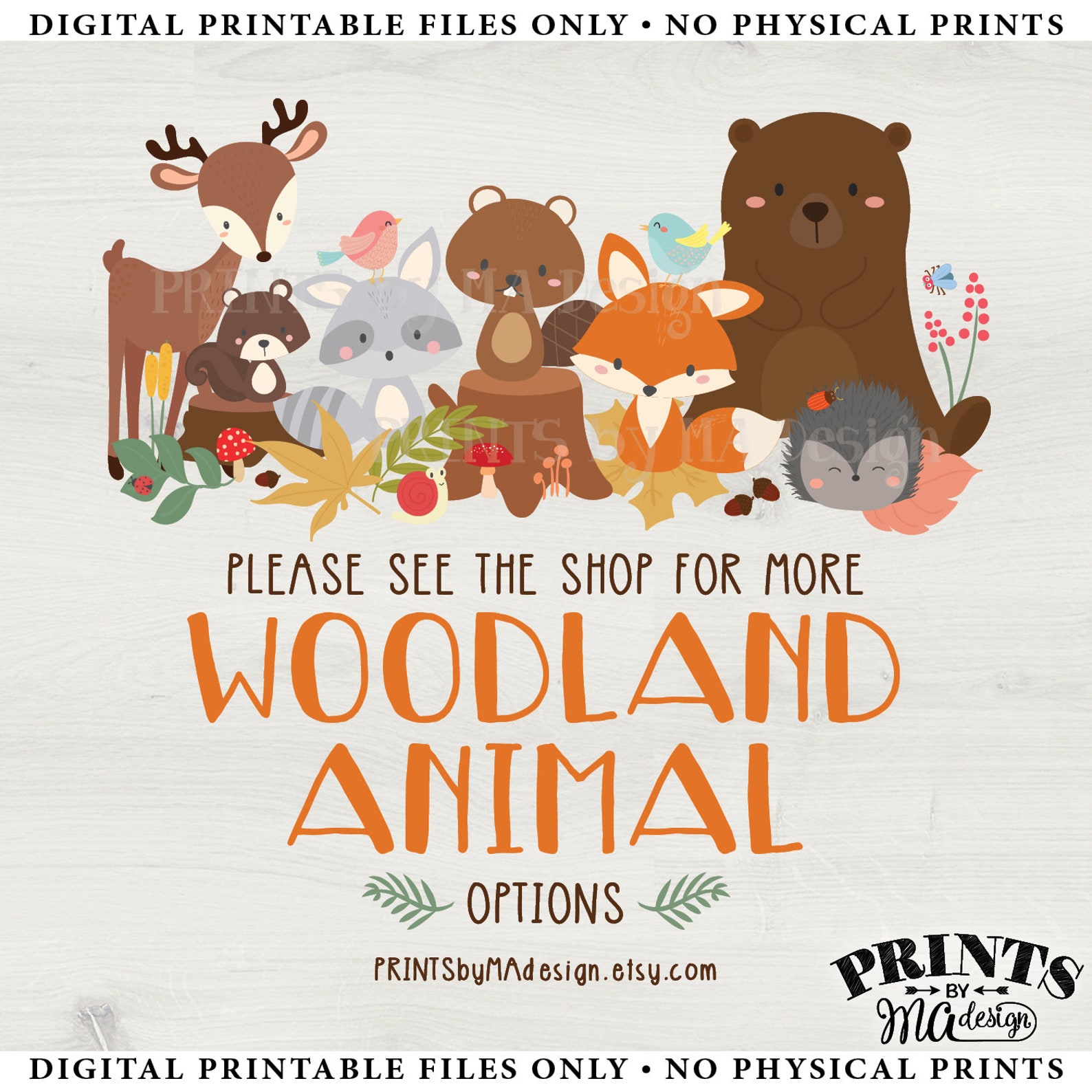 Woodland Animal Baby Shower Signs Bundle Pack Sweet Treat - Etsy