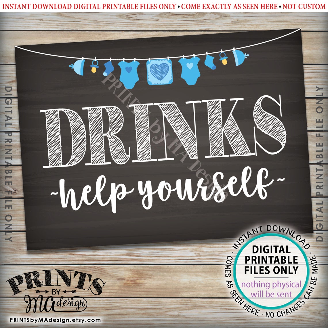 Food and Drinks Signs Help Yourself Buffet Baby Shower - Etsy