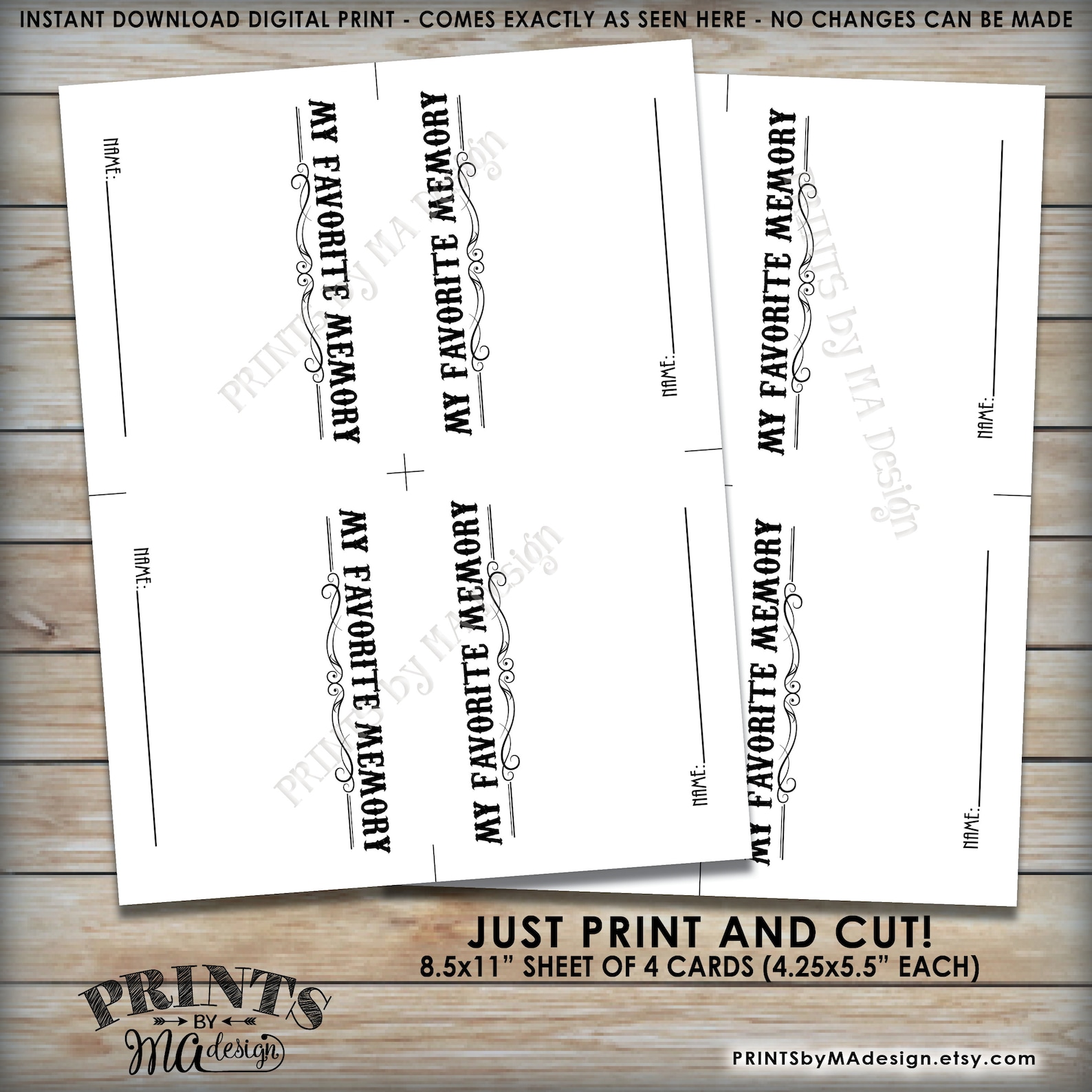 Share a Memory Card Share Memories Write Your Favorite - Etsy