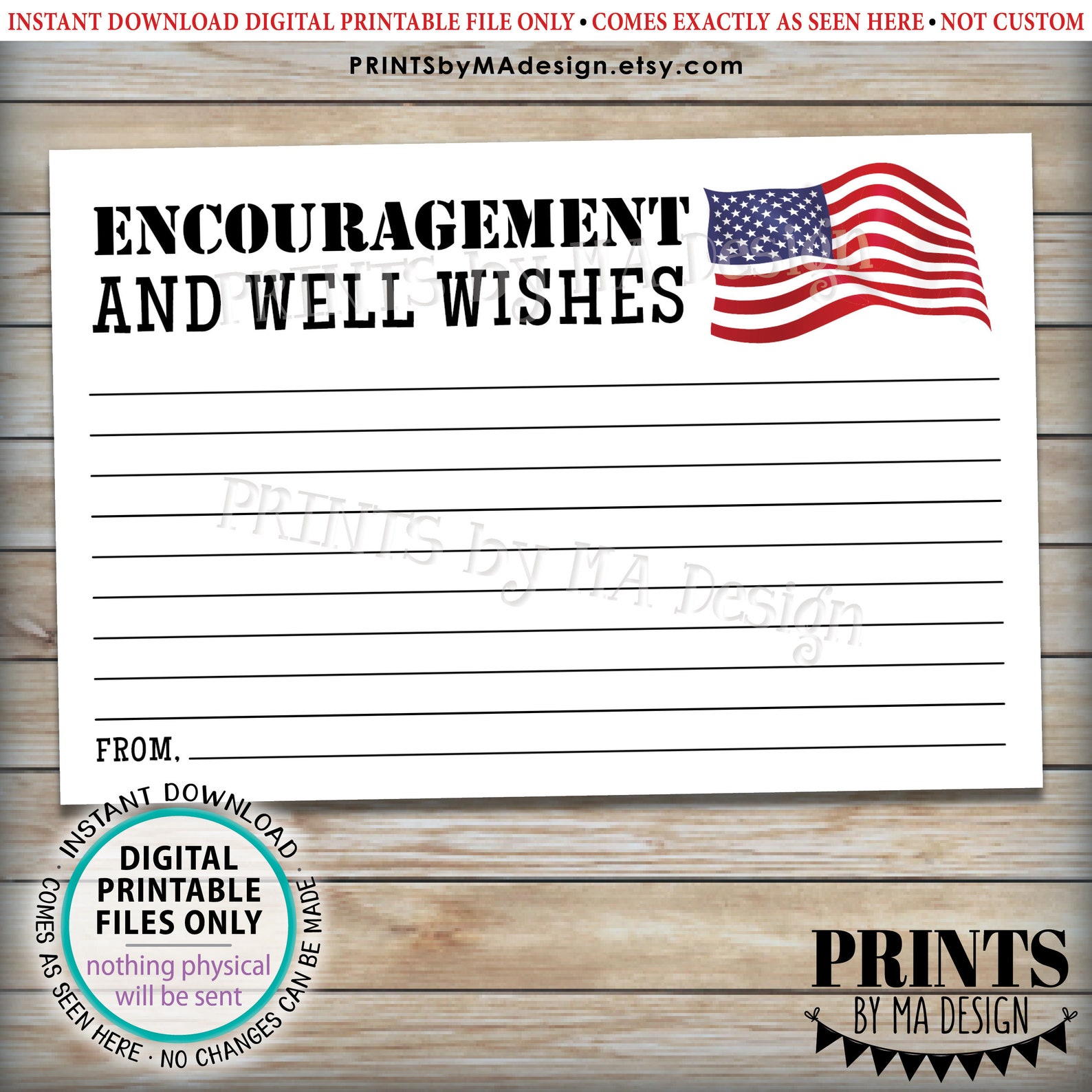 Military Encouragement and Well Wishes Card, American Flag Boot Camp ...