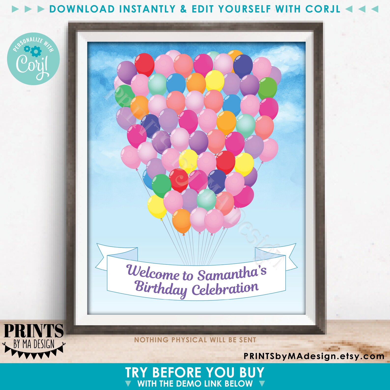 Editable Balloons Sign Adventure Awaits up Entrance Decor - Etsy