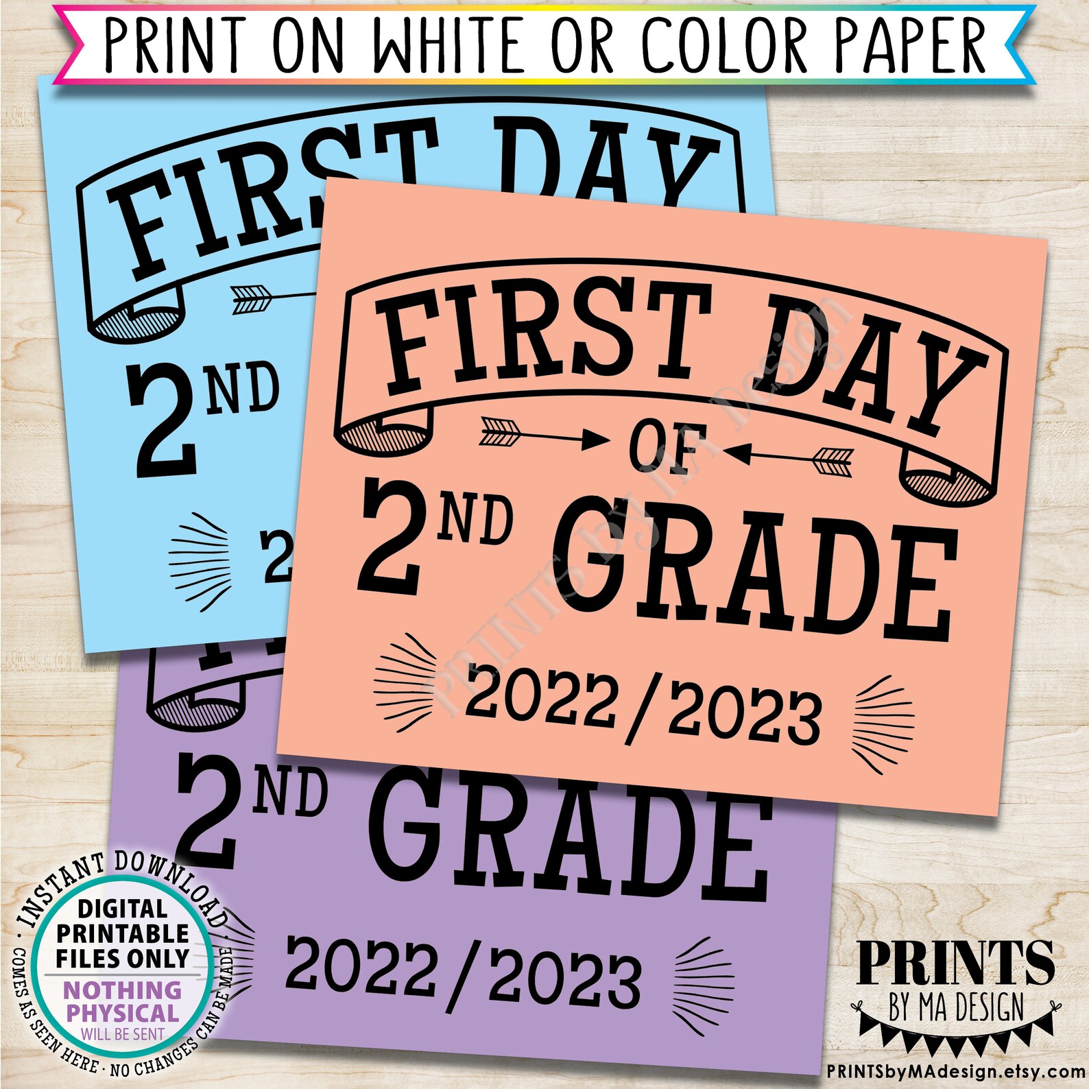 First Day of School Sign Second Grader Starting 2nd Grade - Etsy