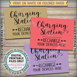 Charging Station Sign, Recharge Your Devices Here, Charge Your Phone ...