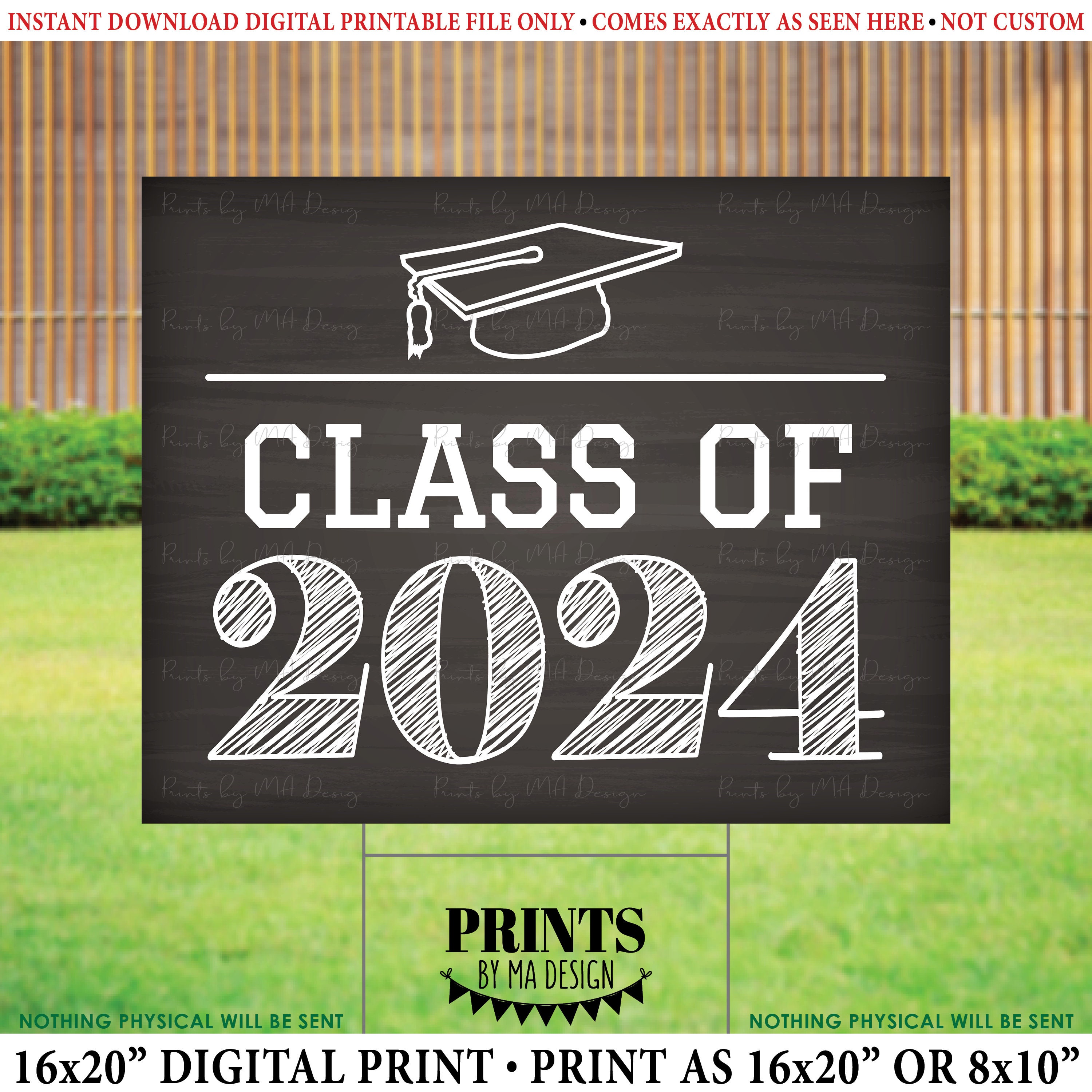 Class of 2024 Sign, High School Graduation in 2024, College Grad ...