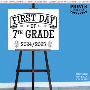 First Day of School Sign, Seventh Grader, Starting 7th Grade, 2024-2025 ...