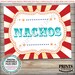 Nachos Sign Circus/carnival Themed Party Mexican Fiesta Taco - Etsy