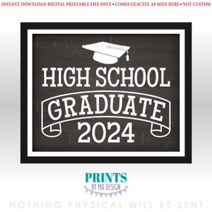 High School Graduate Sign, Class of 2024, High School Graduation ...