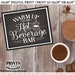 Warm up at the Hot Beverage Bar Sign, Coffee Tea, Hot Chocolate Bar ...