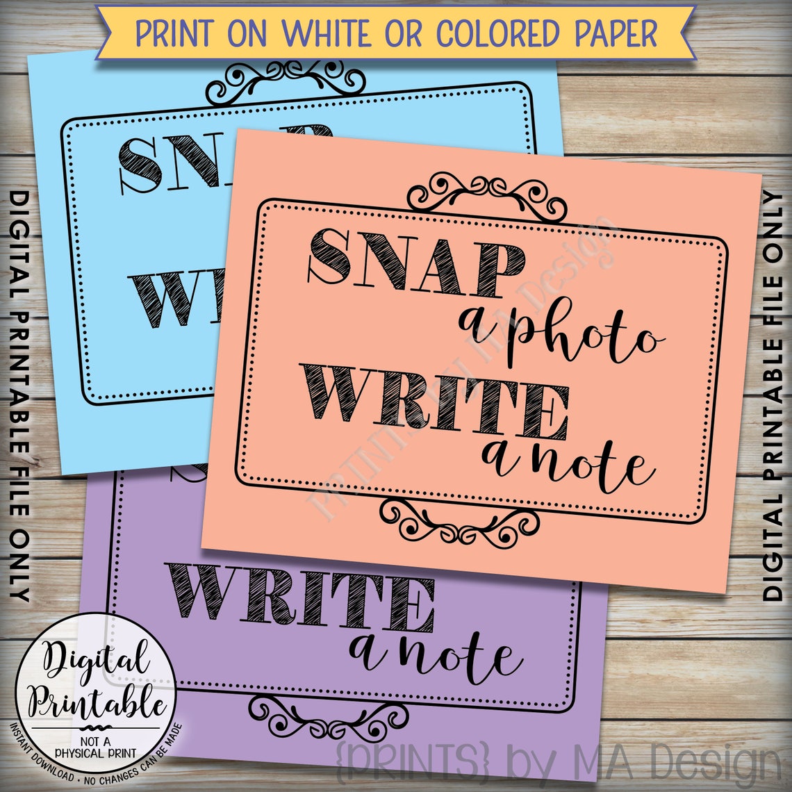 Snap a Photo and Write a Note Sign Take a Photo Guestbook | Etsy