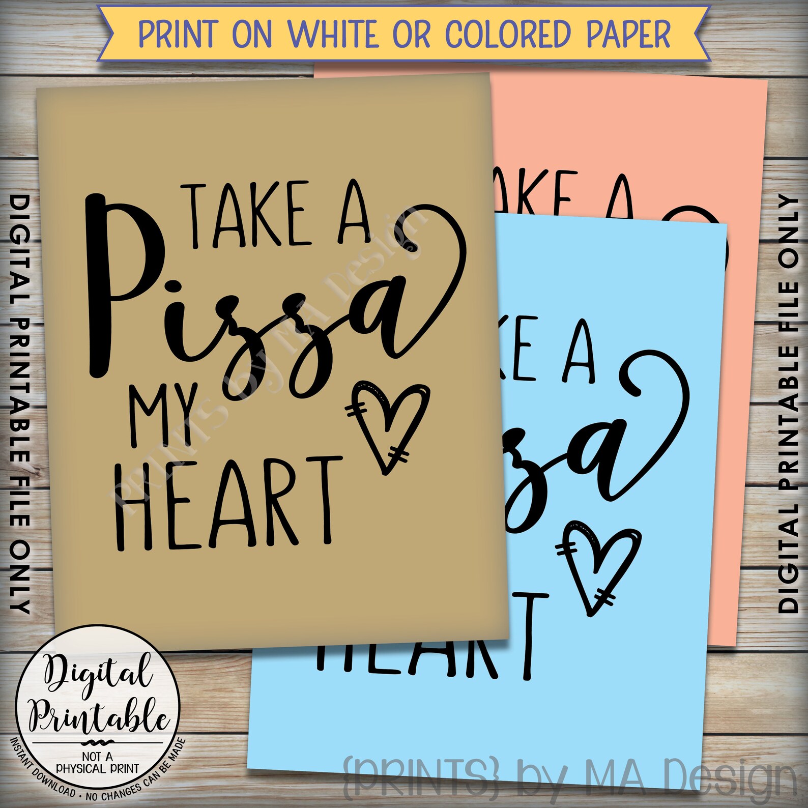 Pizza Sign Take a Pizza my Heart Pizza Party Late Night | Etsy