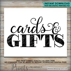 Cards and Gifts Sign, Gift Table Sign, Celebration, Wedding Shower ...