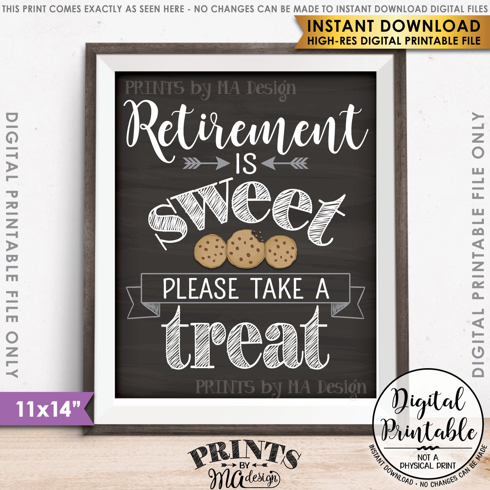 Retirement Sign Retirement is Sweet Please Take a Treat | Etsy