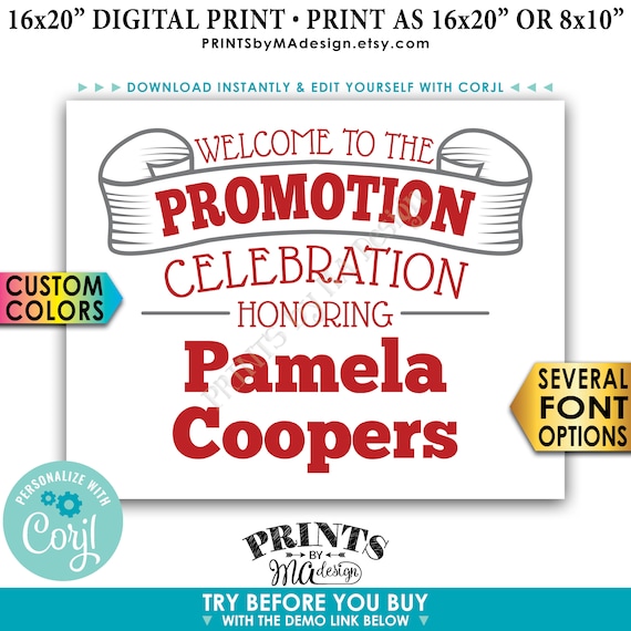 Welcome to the Promotion Celebration Job Promotion Party - Etsy