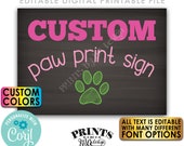 Editable Pet Paw Print Sign Pet Treat Display Custom - Etsy