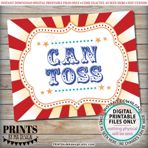 Carnival Games Signs, Circus Party Activities, Can Toss, Ring Toss ...